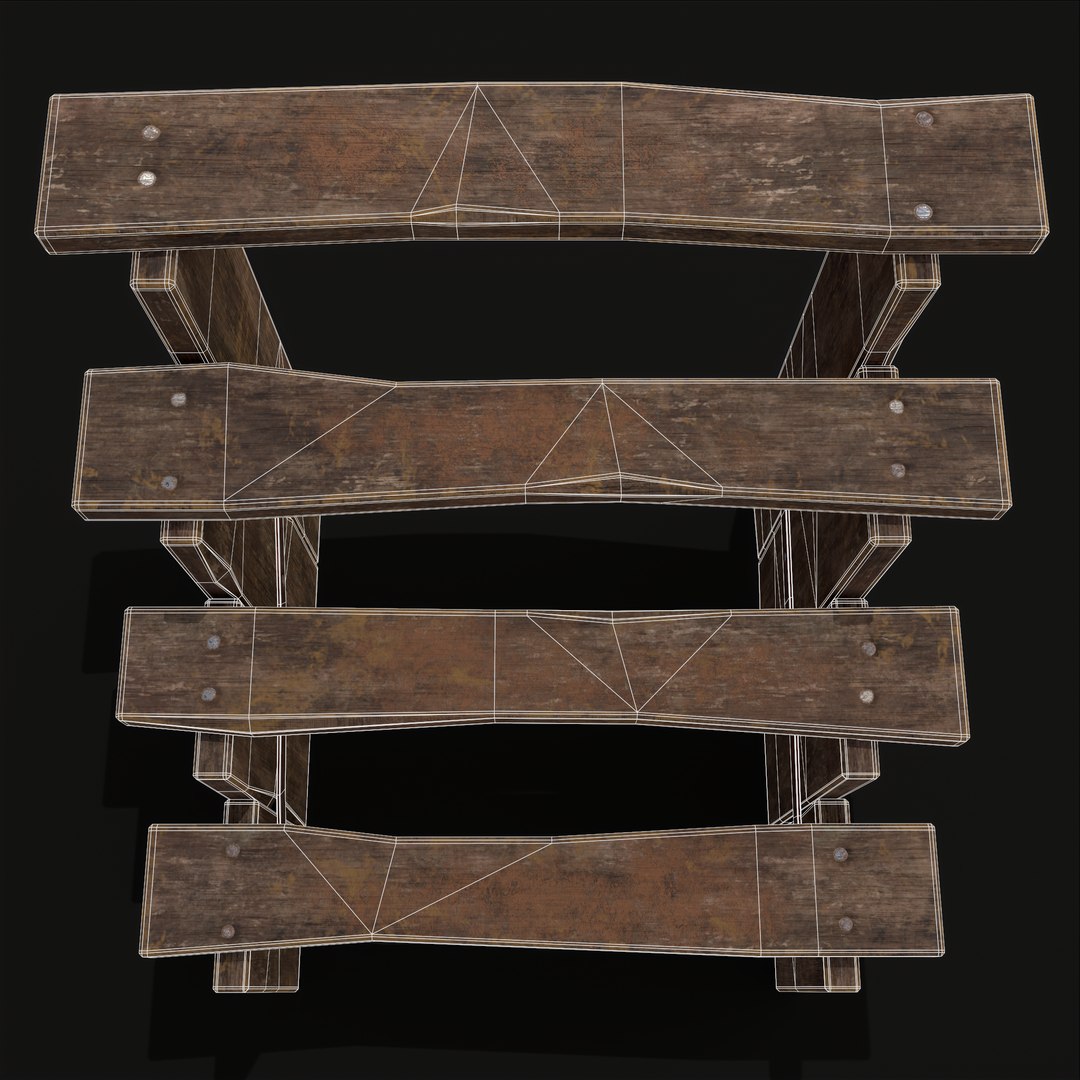 3D Medieval Style Three Ladders - TurboSquid 1937663