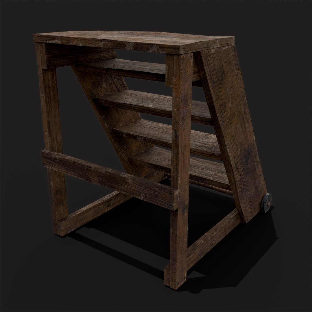 3D Medieval Style Three Ladders - TurboSquid 1937663