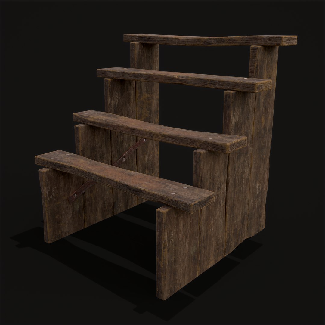 3D Medieval Style Three Ladders - TurboSquid 1937663