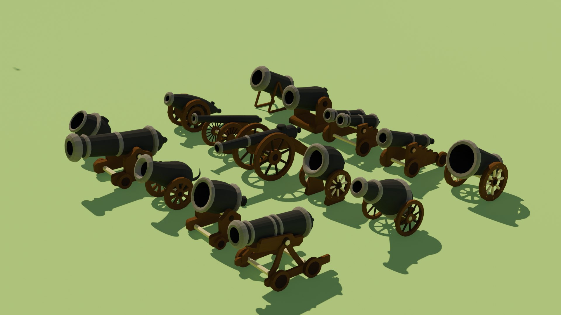 Low Poly Cannons Pack 3D model - TurboSquid 1743011