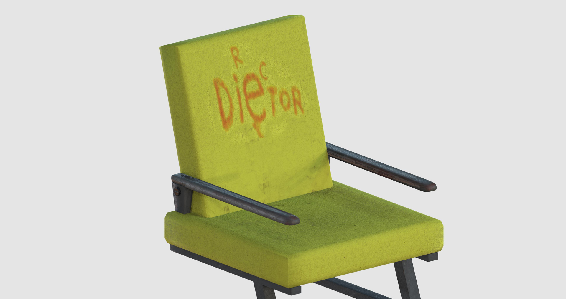 3D Yellow game asset director chair model - TurboSquid 1998294