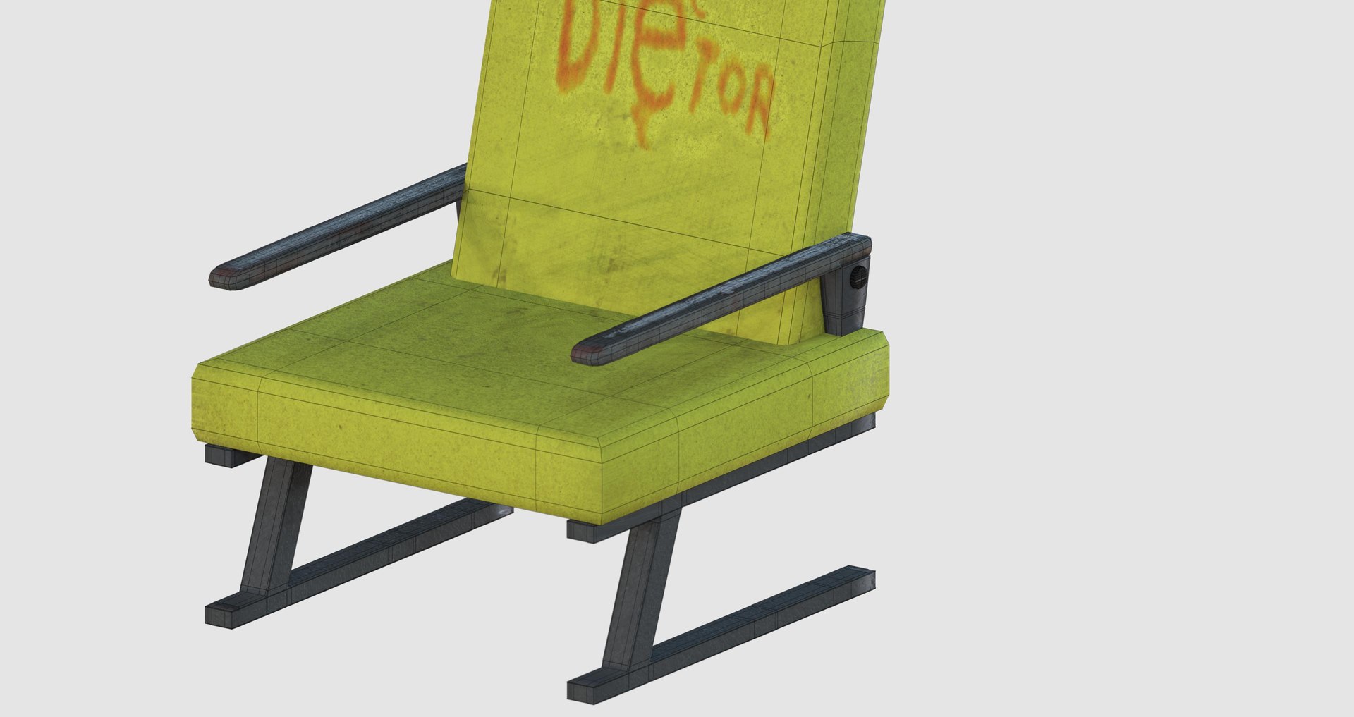 3D Yellow Game Asset Director Chair Model - TurboSquid 1998294