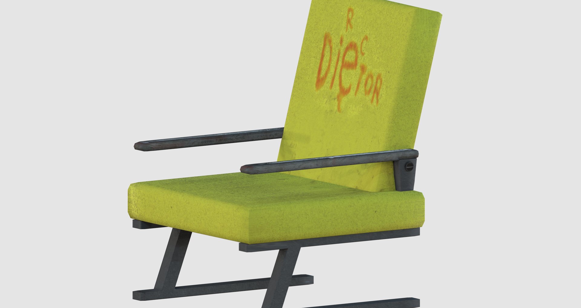 3D Yellow Game Asset Director Chair Model - TurboSquid 1998294