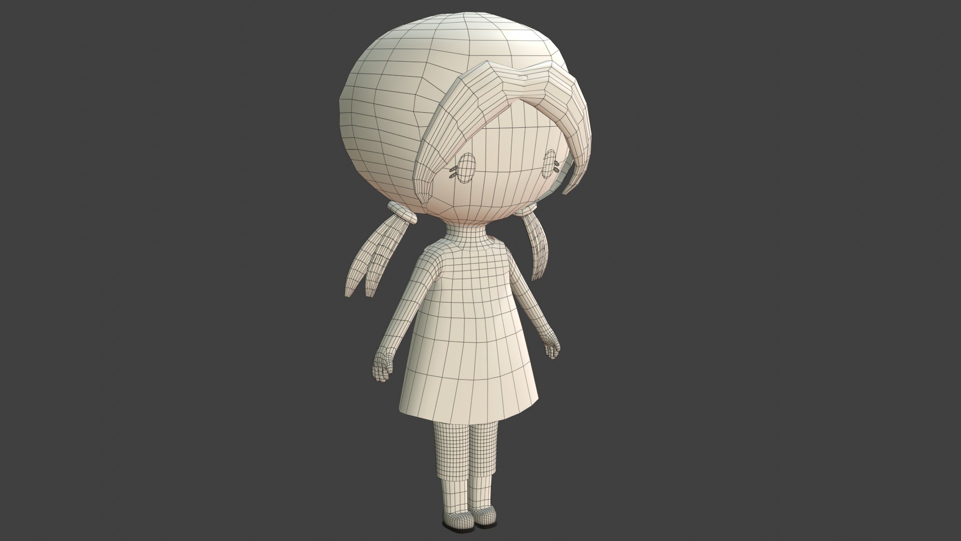 3D Model Cartoon Girl 3D Model With Rig - Detailed Animation-Ready ...