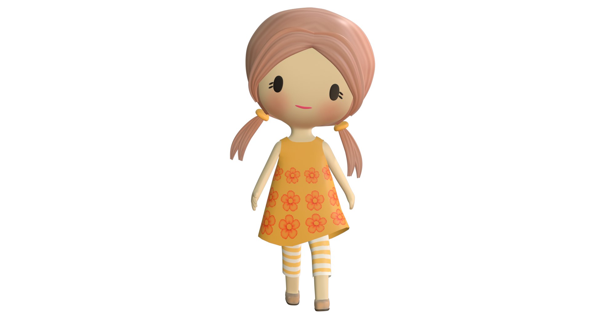 3D Model Cartoon Girl 3D Model With Rig - Detailed Animation-Ready ...