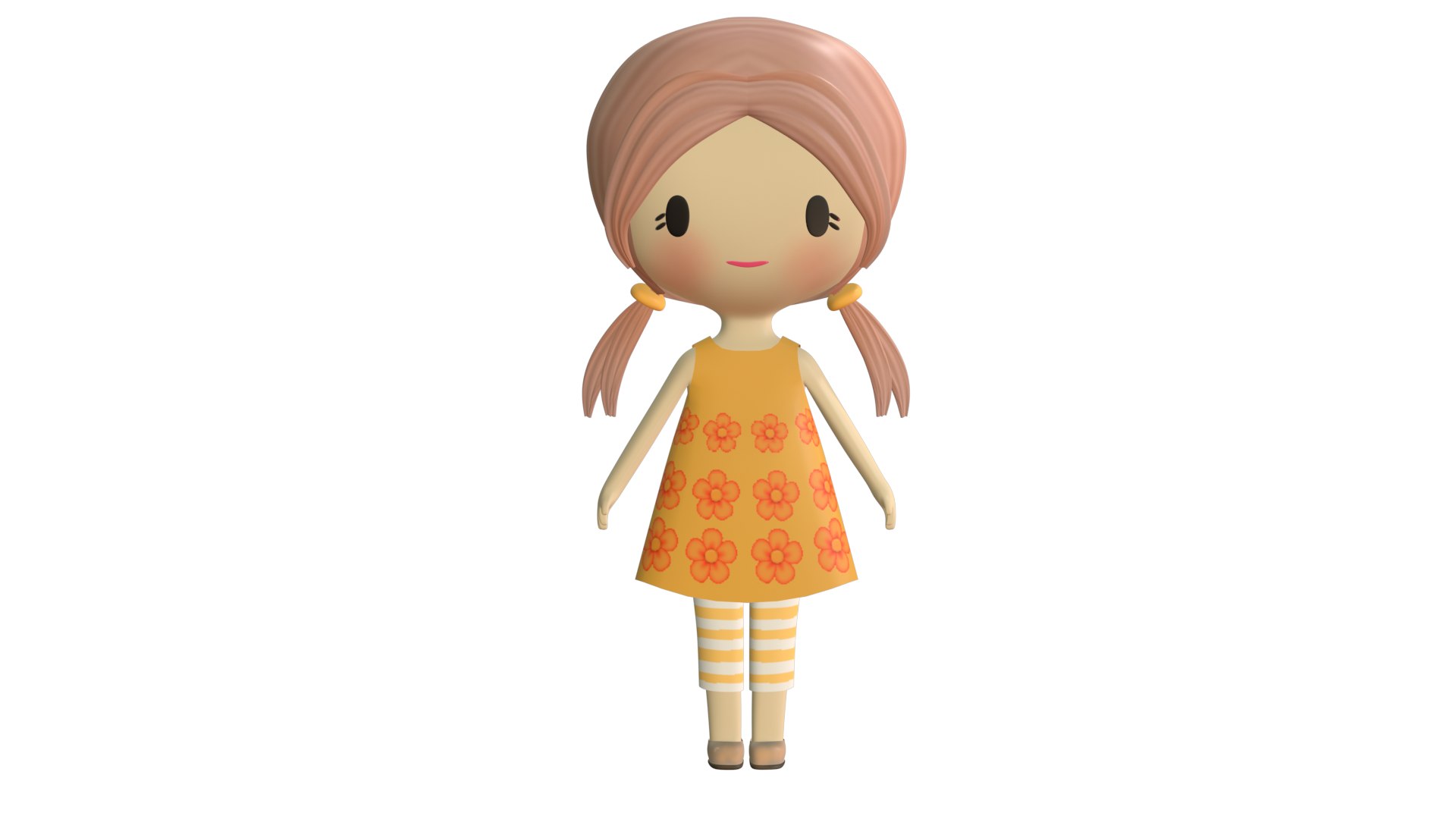 3D Model Cartoon Girl 3D Model With Rig - Detailed Animation-Ready ...