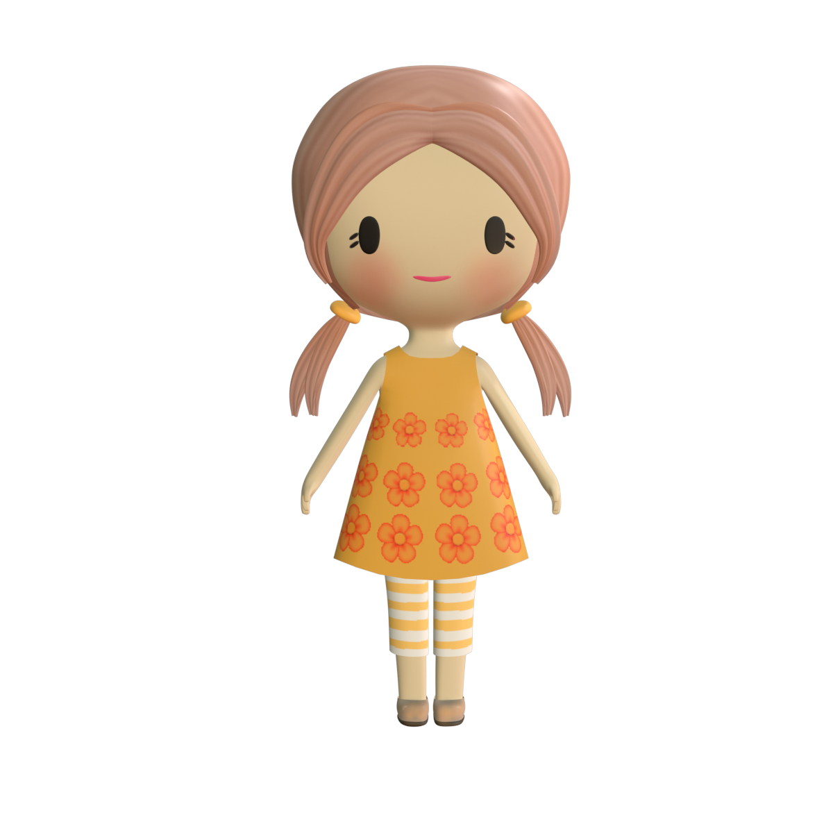modelo 3d Modelo 3D de niña de dibujos animados con plataforma ...