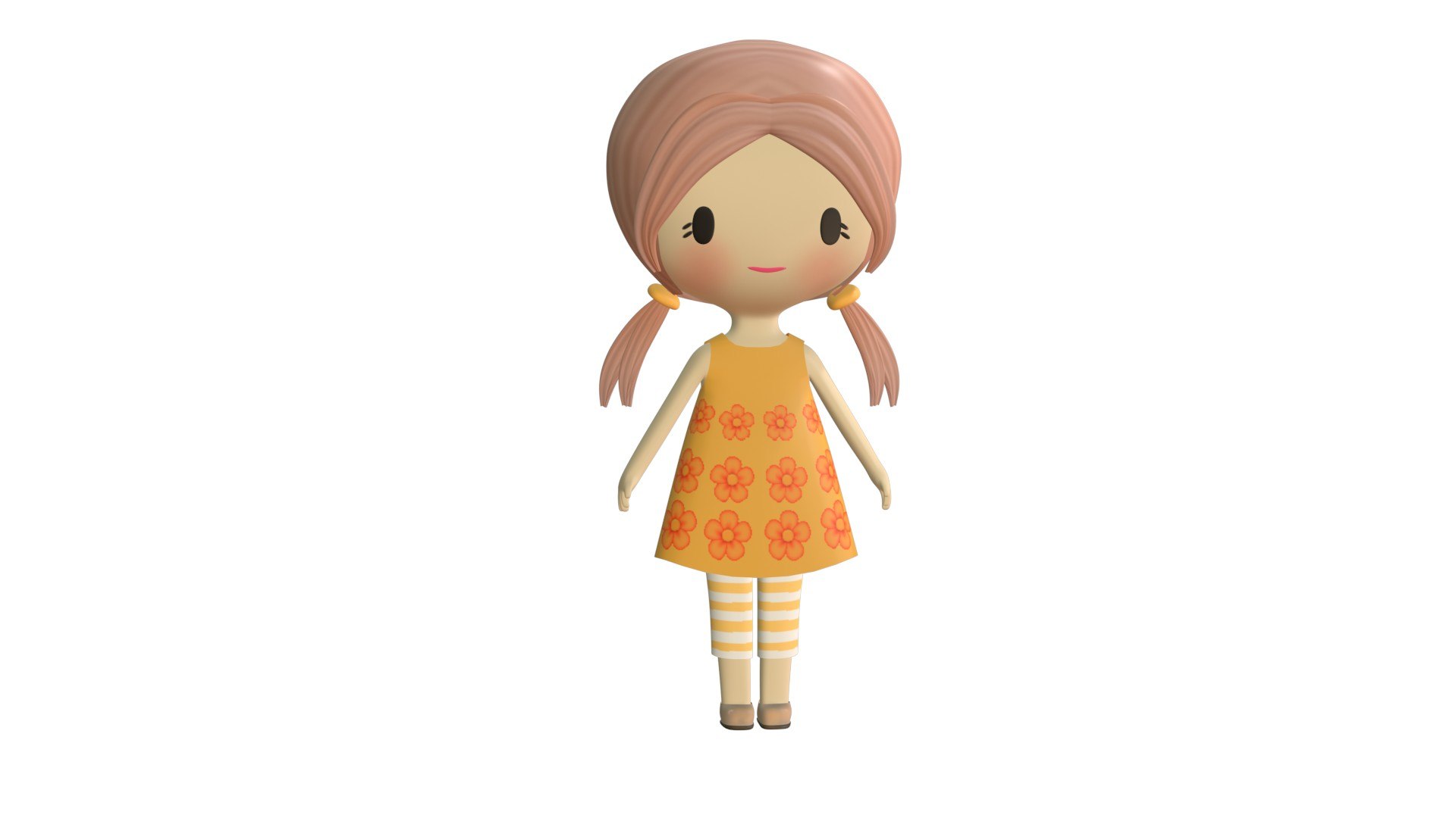 3D Model Cartoon Girl 3D Model With Rig - Detailed Animation-Ready ...