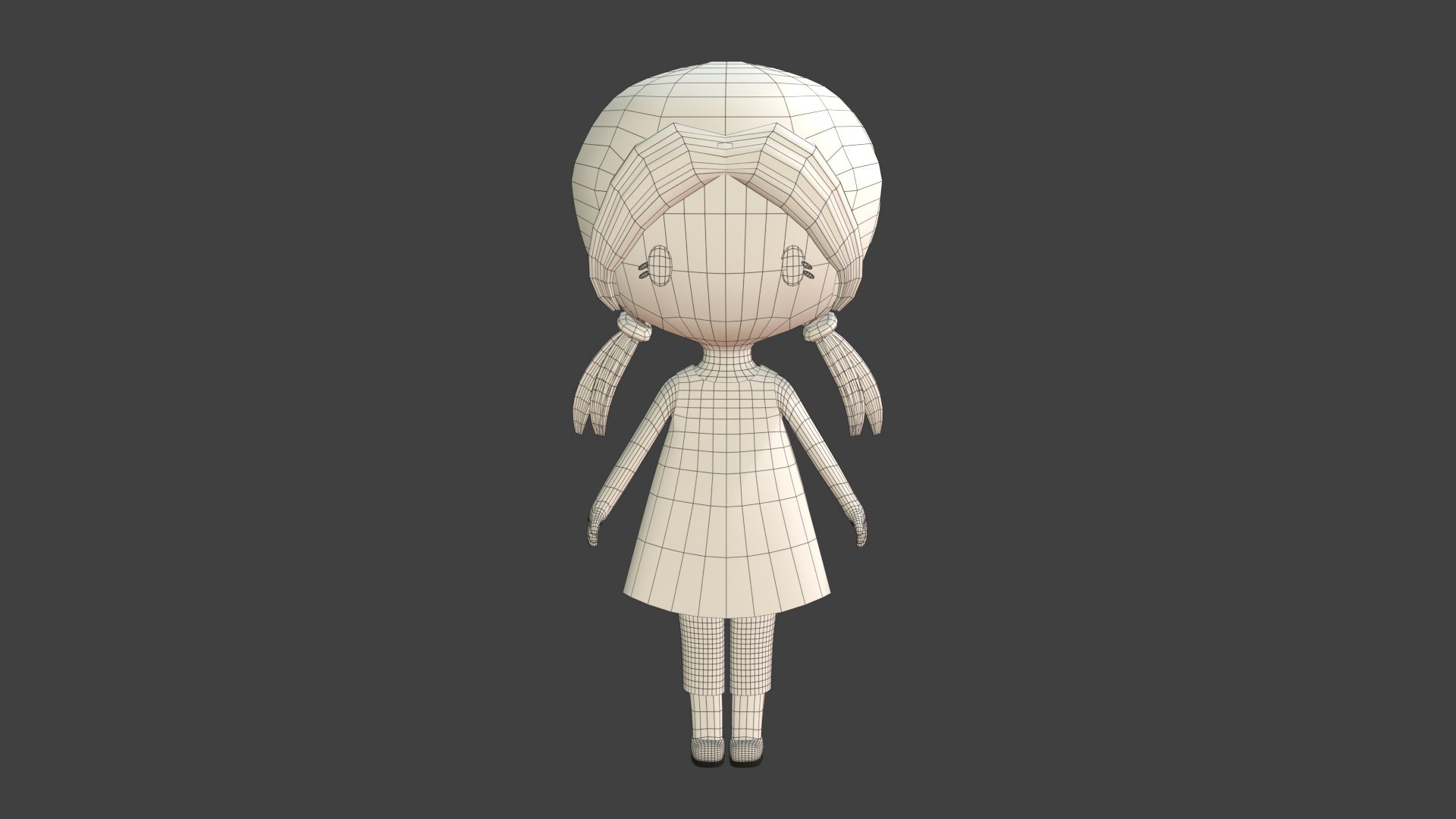 3D Model Cartoon Girl 3D Model With Rig - Detailed Animation-Ready ...