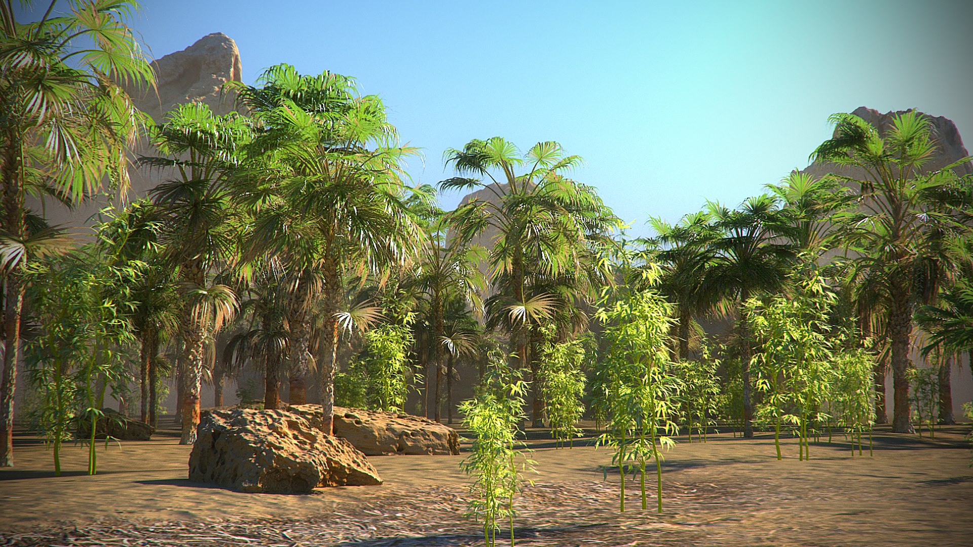 3D Model Oasis Desert - TurboSquid 1507325