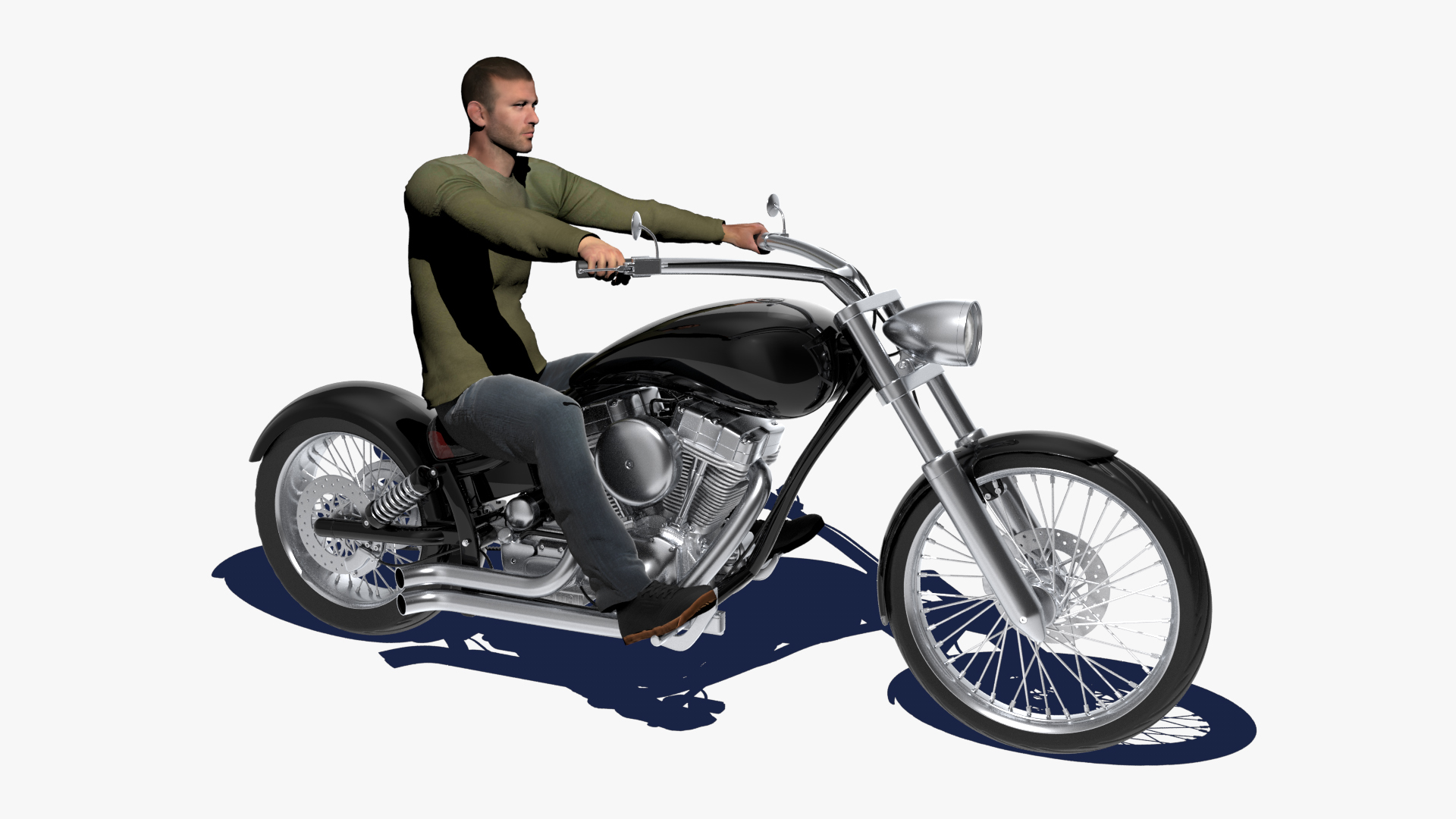 Motorcycle rigged rider 3D model - TurboSquid 1555610