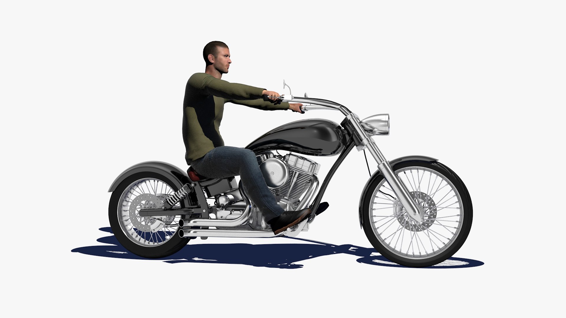 Motorcycle rigged rider 3D model - TurboSquid 1555610