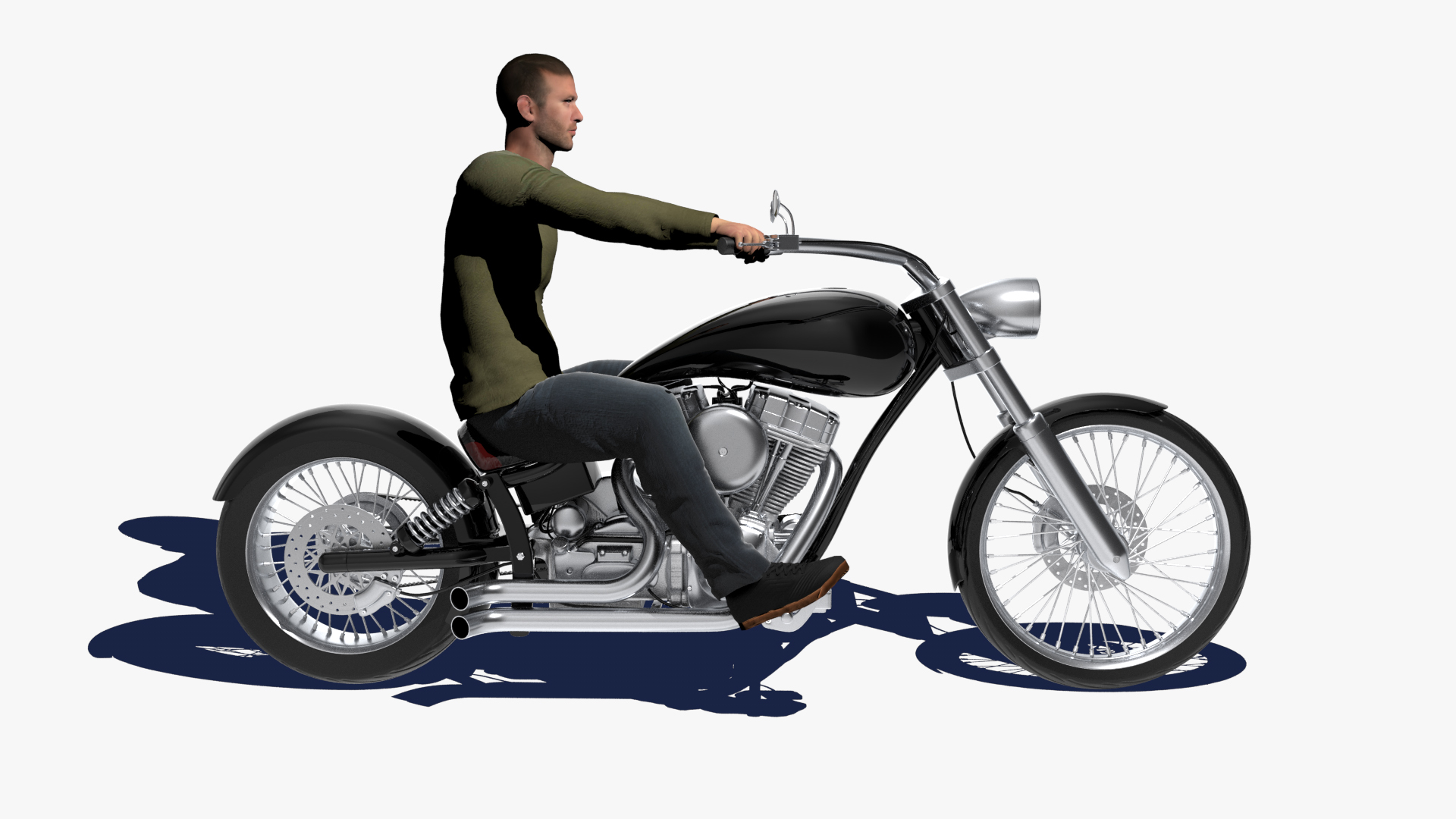 Motorcycle rigged rider 3D model - TurboSquid 1555610