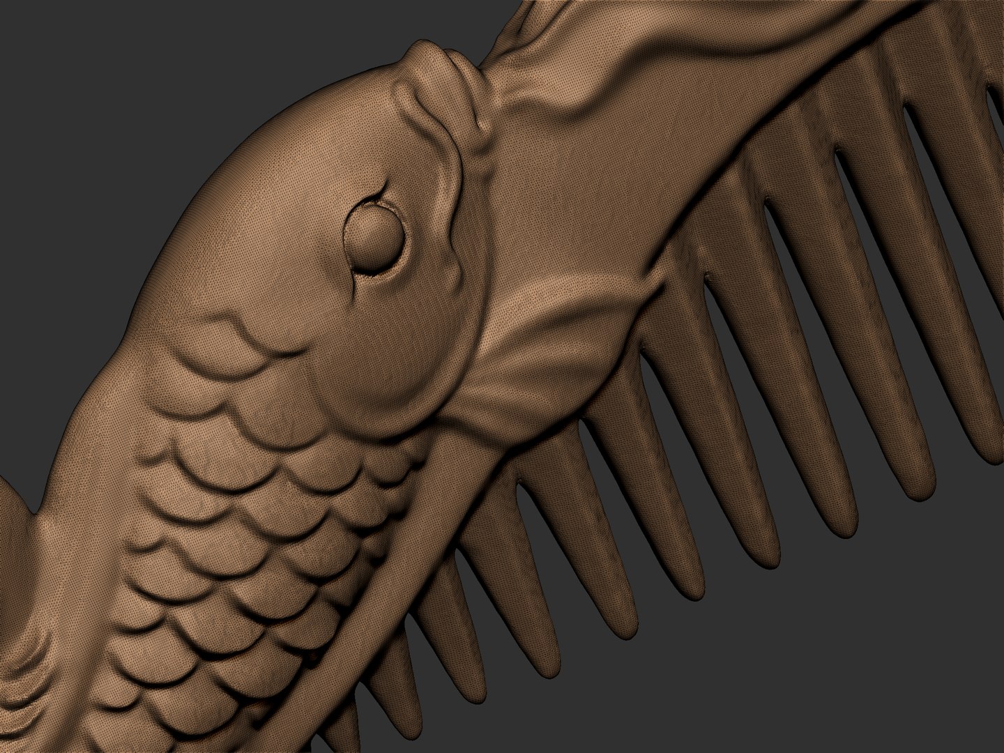 Comb With Two Fish 3D - TurboSquid 2169370