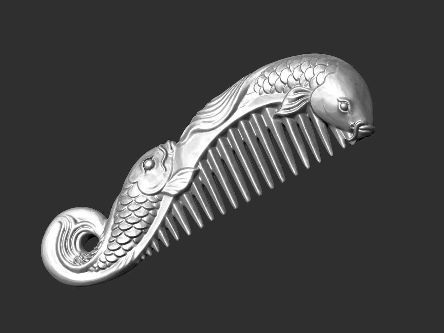 Comb With Two Fish 3D - TurboSquid 2169370