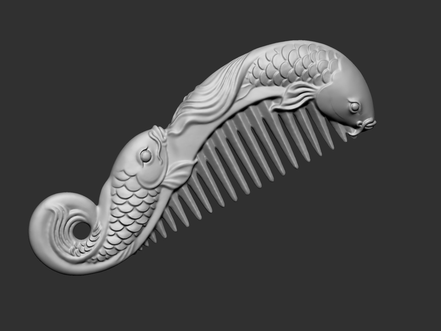 Comb With Two Fish 3D - TurboSquid 2169370