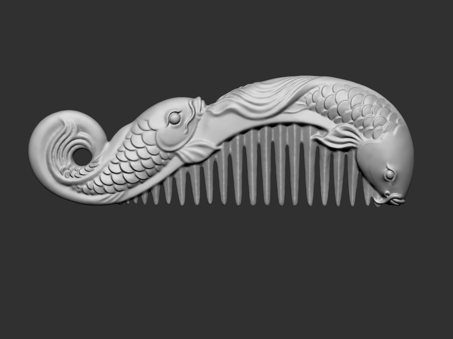 Comb With Two Fish 3D - TurboSquid 2169370