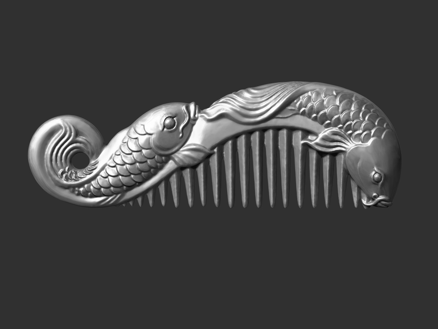 Comb With Two Fish 3D - TurboSquid 2169370