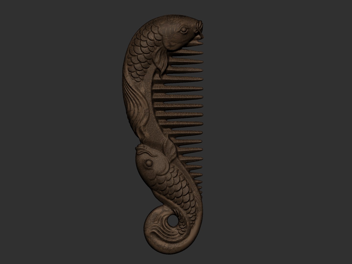 Comb With Two Fish 3D - TurboSquid 2169370