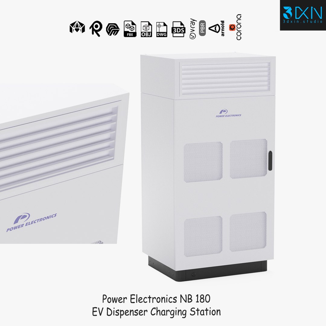 Power Electronics NB 180 EV Dispenser Charging Station 3D Model ...