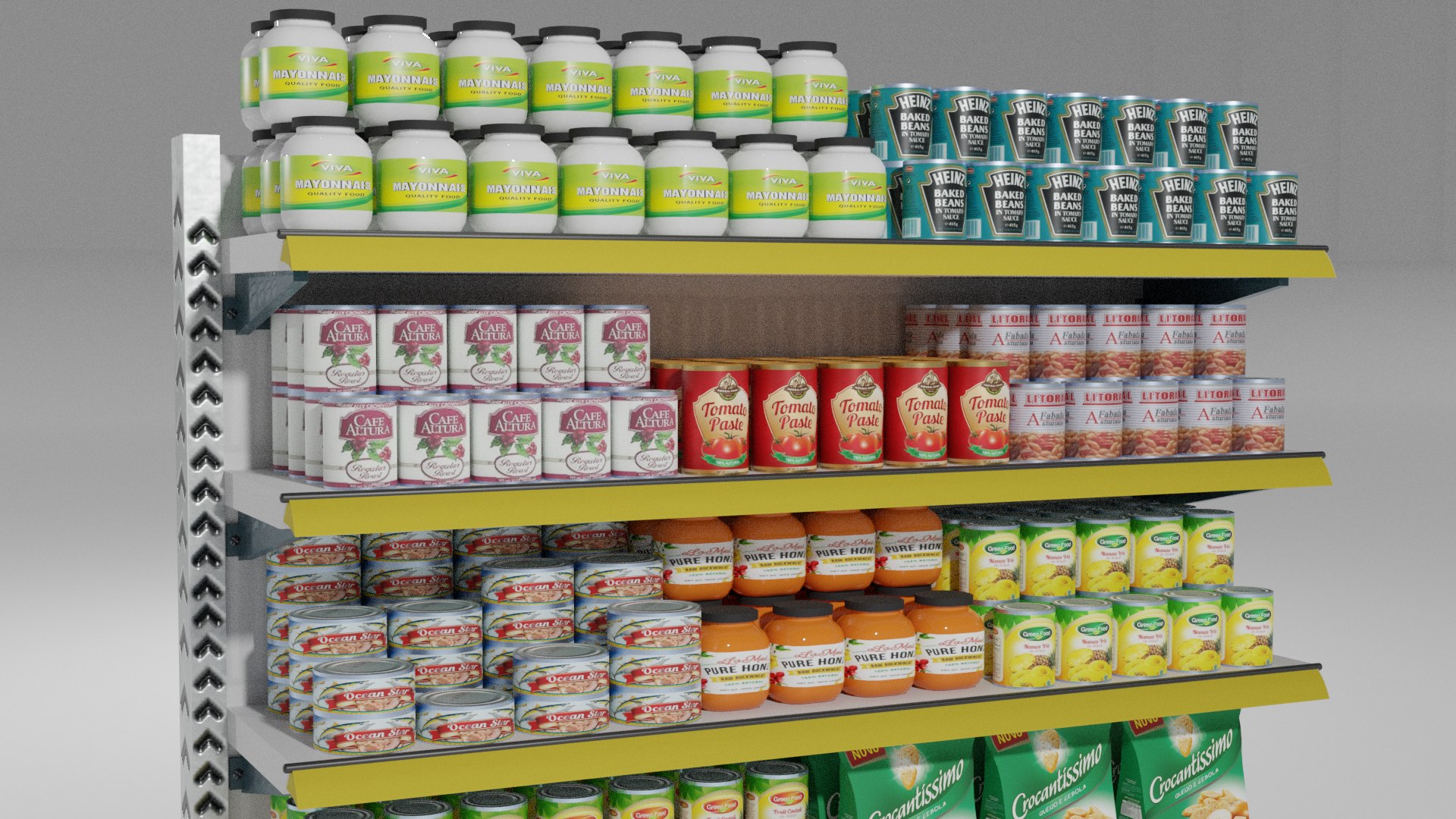 3D Model Supermarket Shelf - TurboSquid 1974364