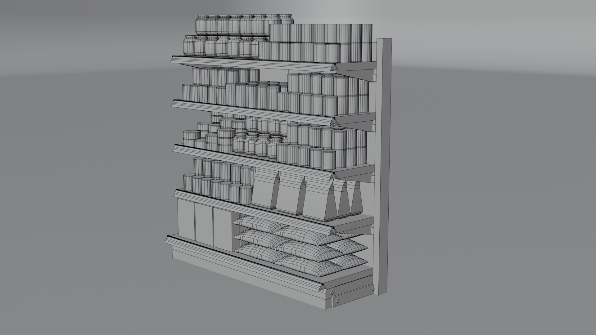 3D Model Supermarket Shelf - TurboSquid 1974364