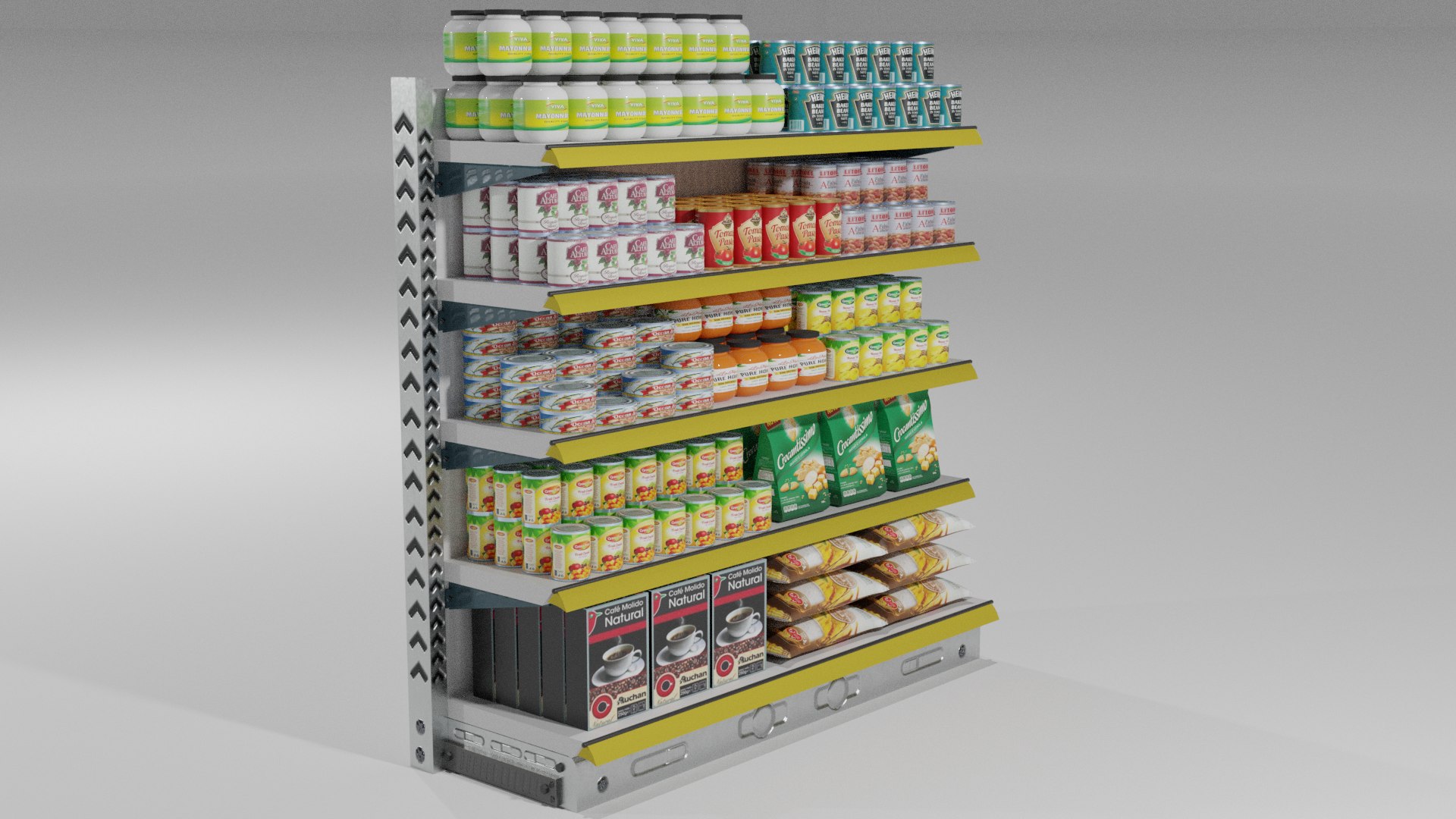 3D Model Supermarket Shelf - TurboSquid 1974364