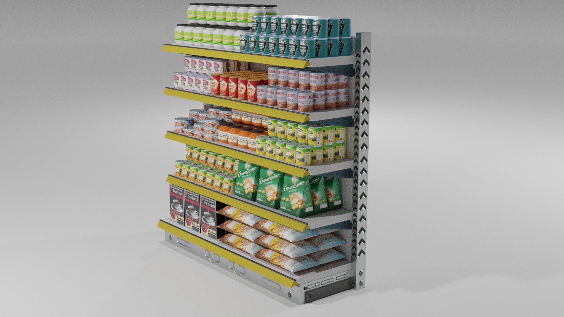 3D Model Supermarket Shelf - TurboSquid 1974364