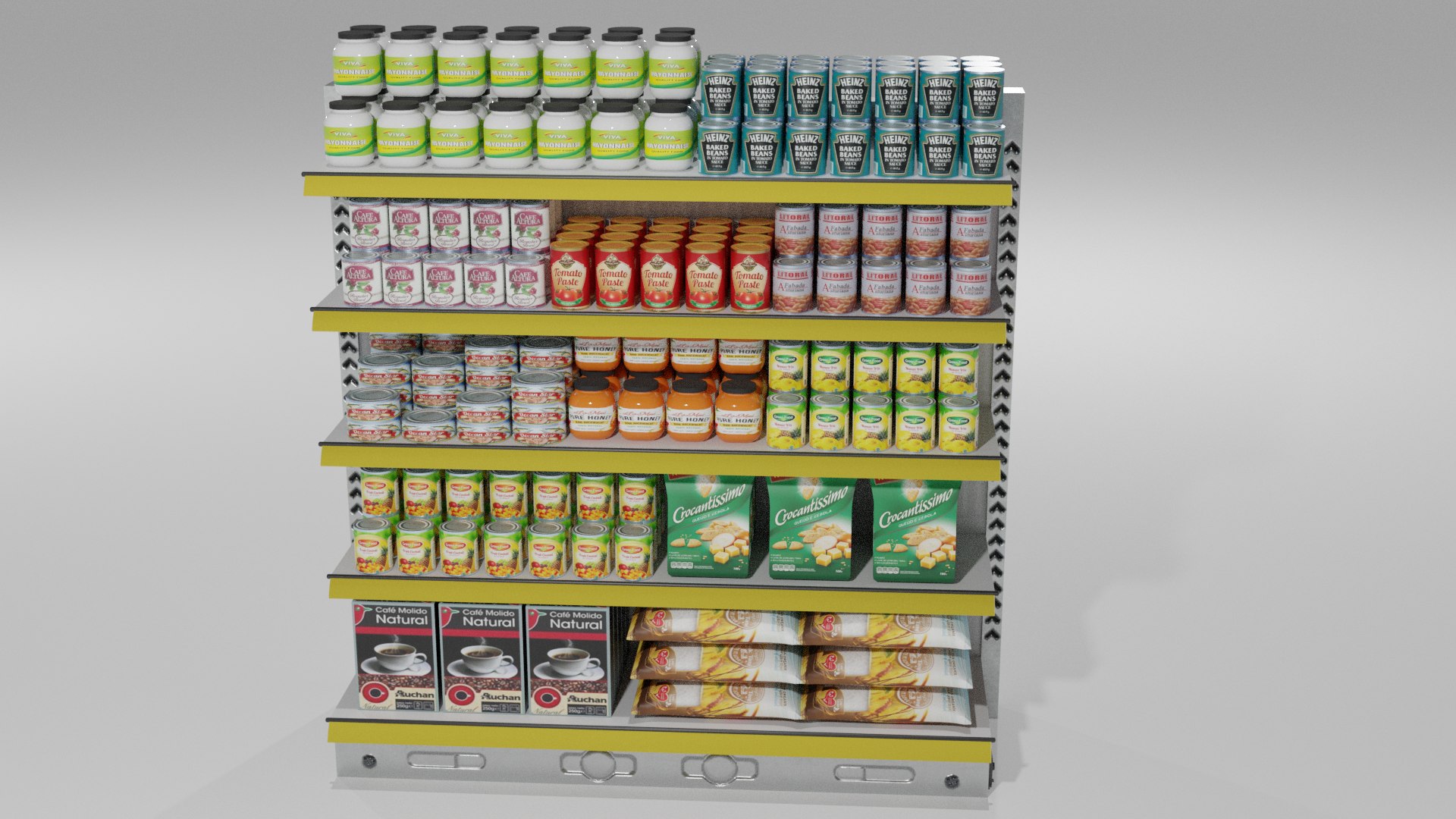 3D Model Supermarket Shelf - TurboSquid 1974364