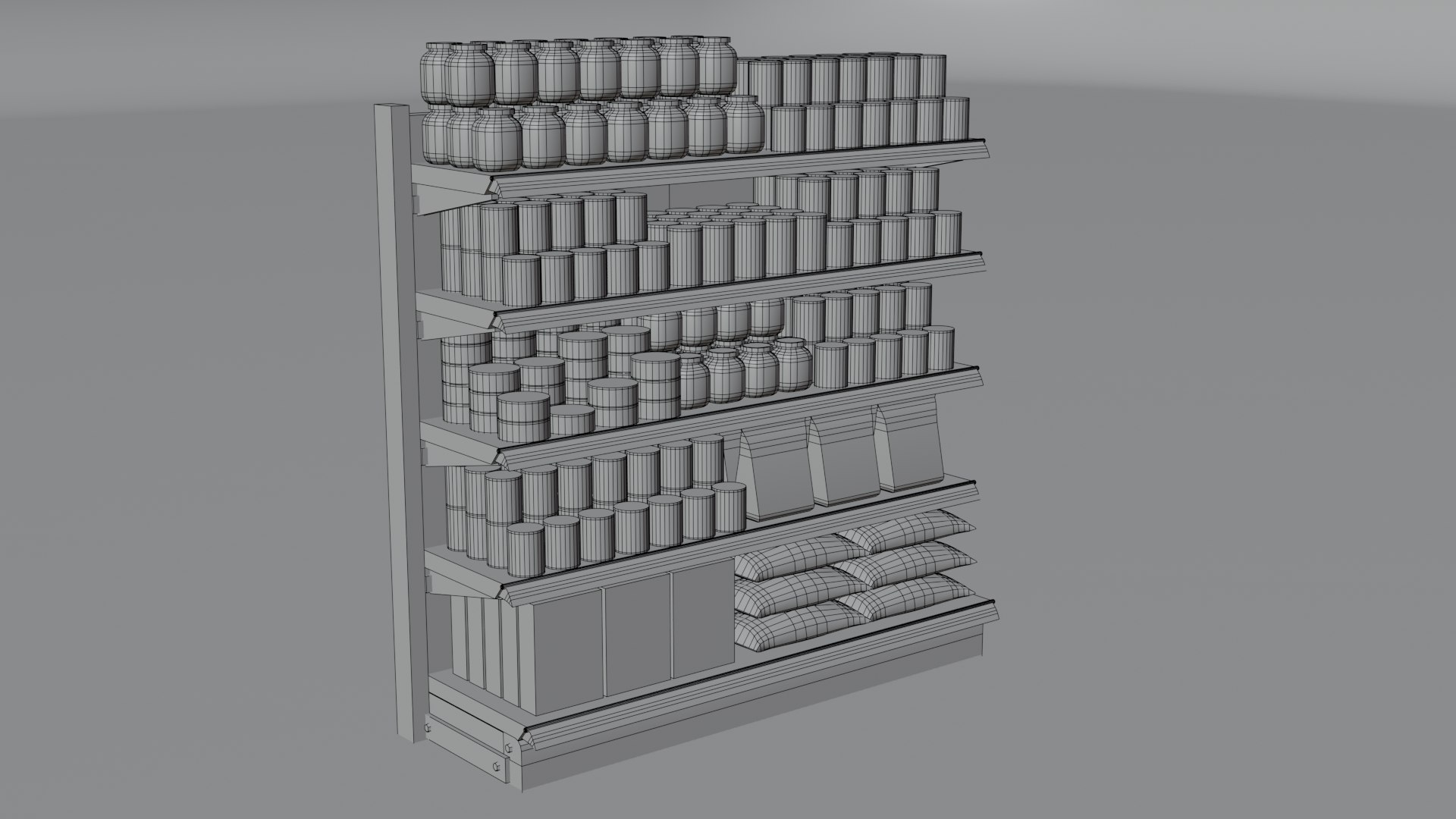 3D Model Supermarket Shelf - TurboSquid 1974364