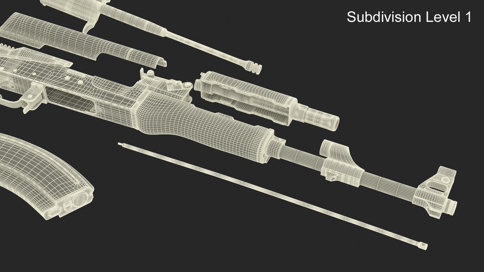 AK 47 Disassembled Rusty 3D Model - TurboSquid 2388735