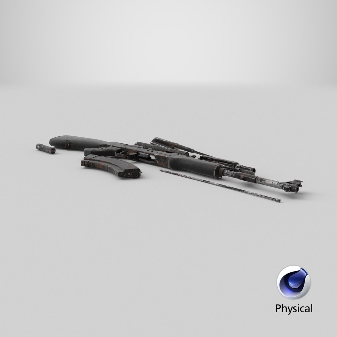 AK 47 Disassembled Rusty 3D Model - TurboSquid 2388735