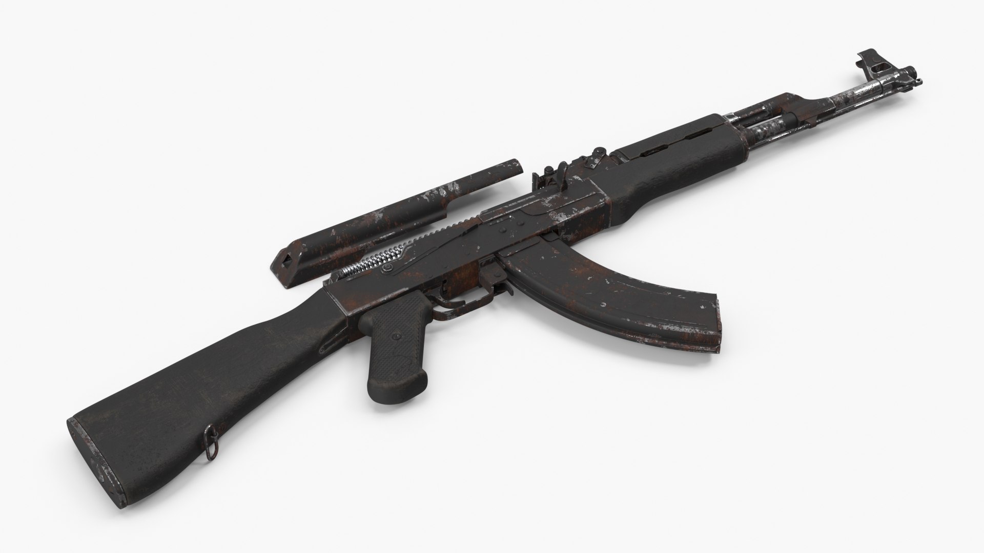 AK 47 Disassembled Rusty 3D Model - TurboSquid 2388735