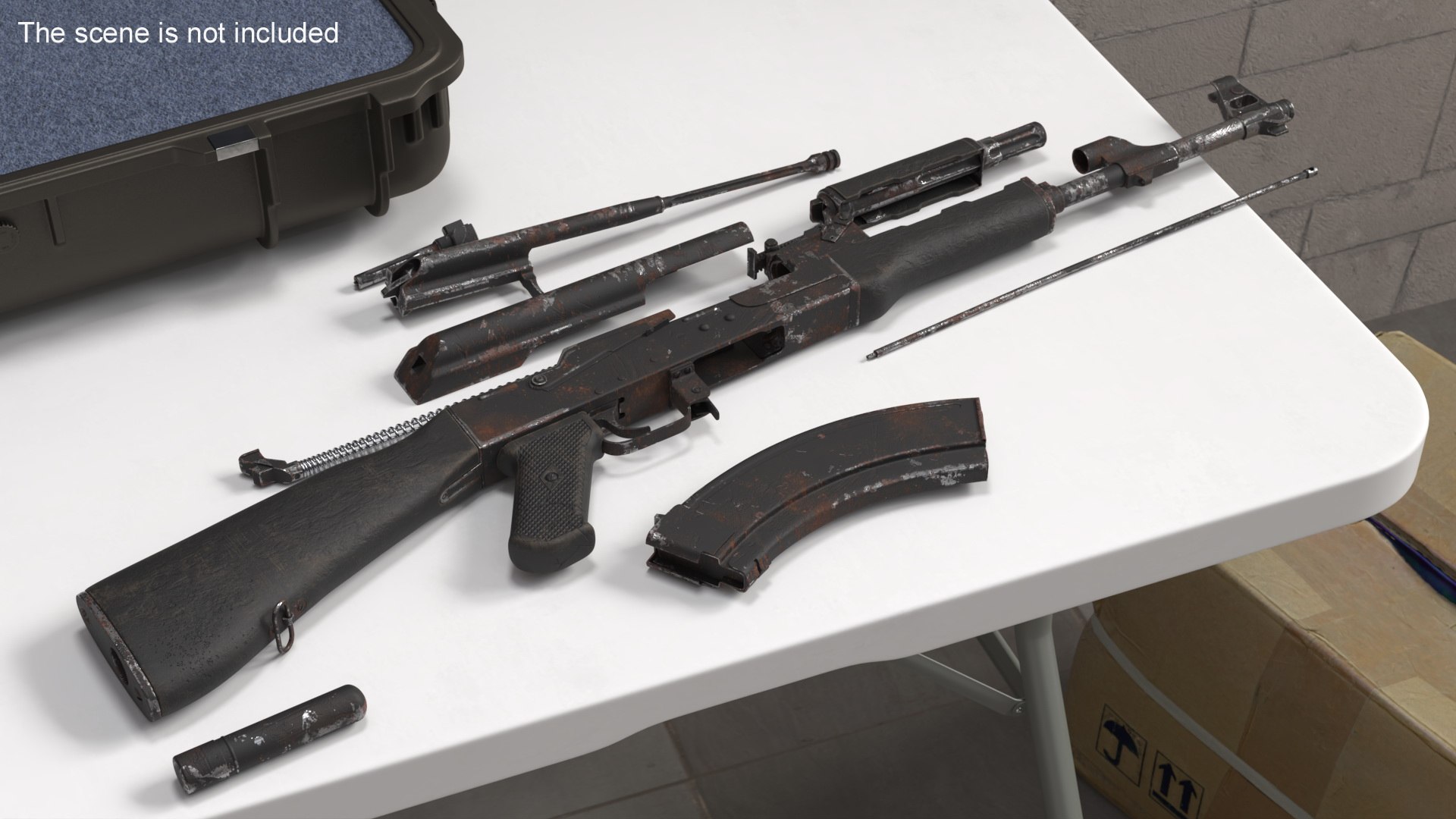 AK 47 Disassembled Rusty 3D Model - TurboSquid 2388735