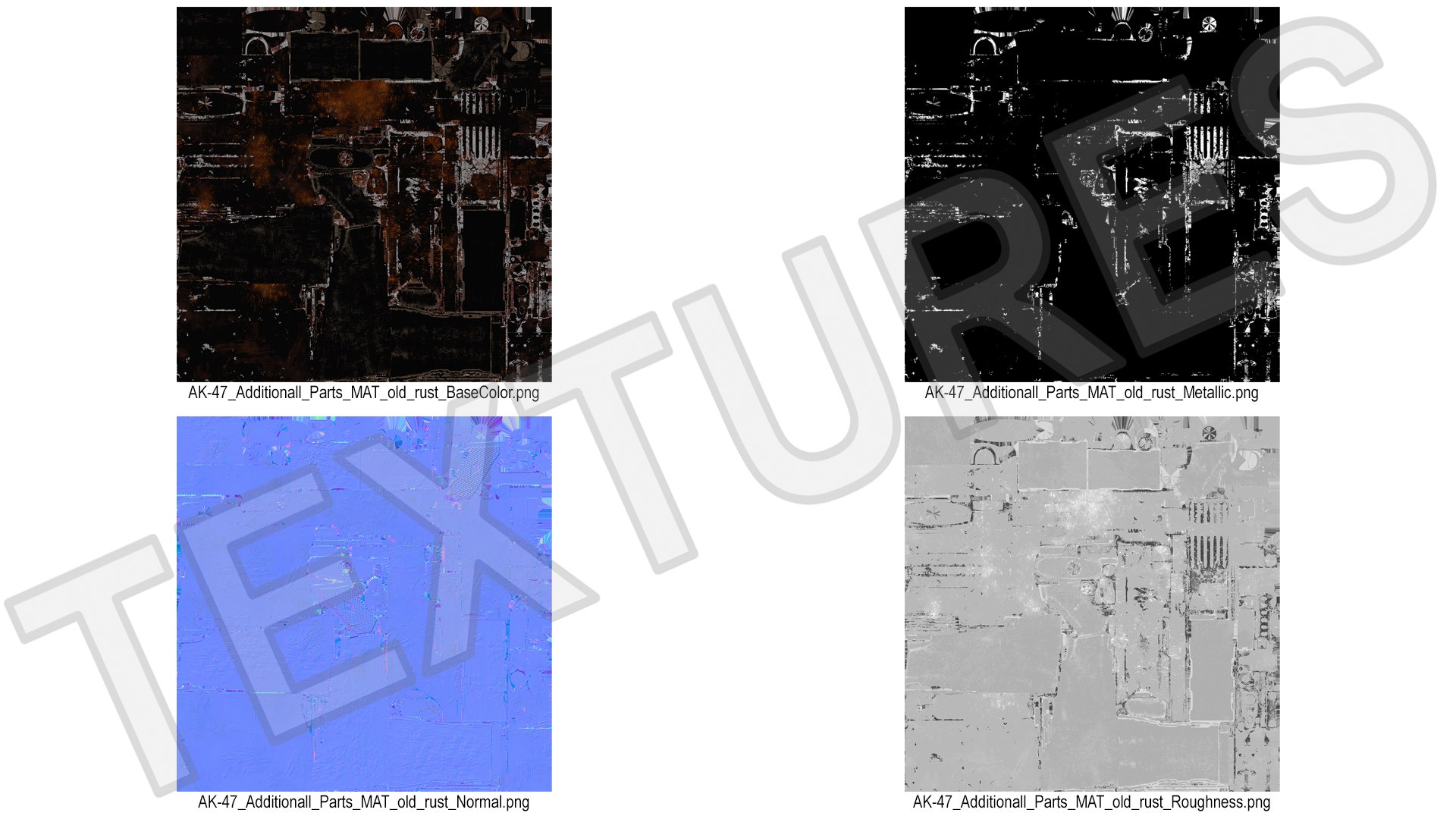 AK 47 Disassembled Rusty 3D Model - TurboSquid 2388735