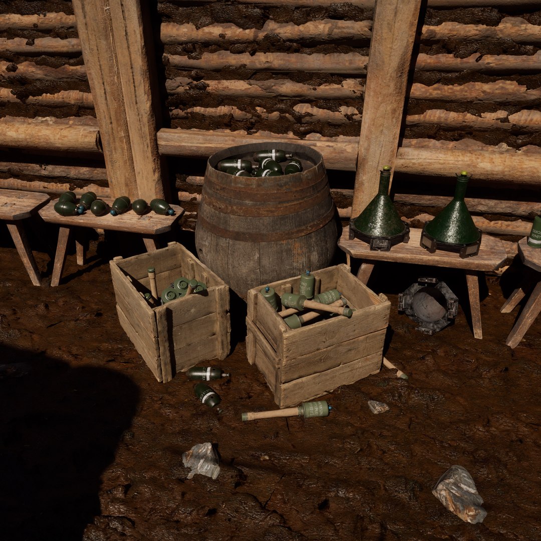 German WW2 Explosives Pack Model - TurboSquid 2352355