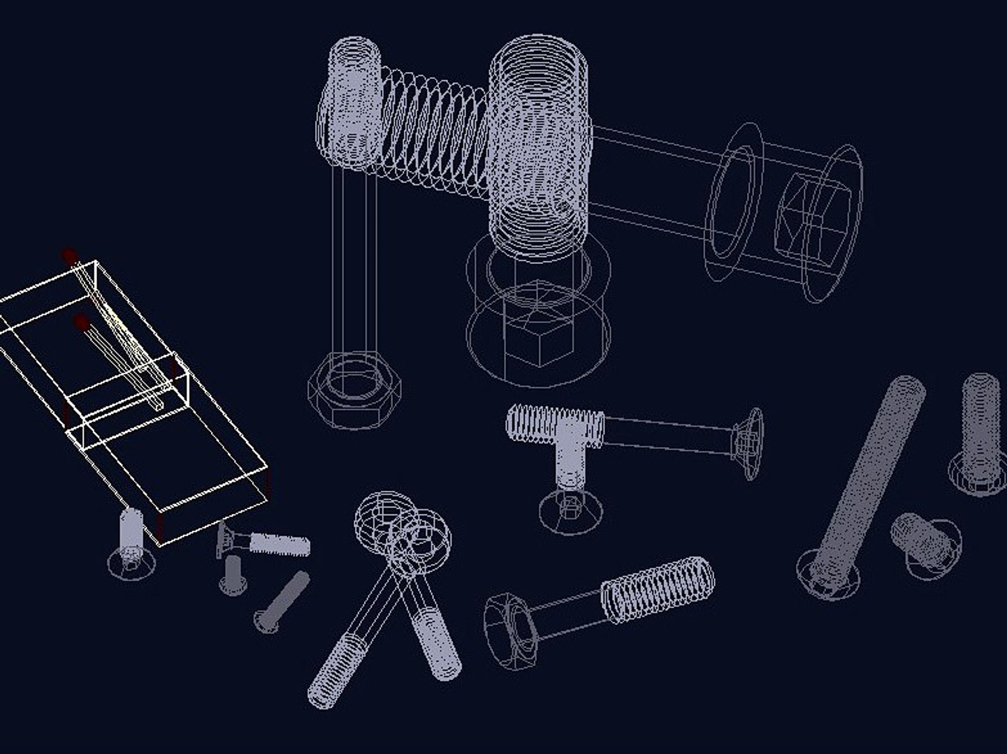 Dwg Set Different Screw Bolts