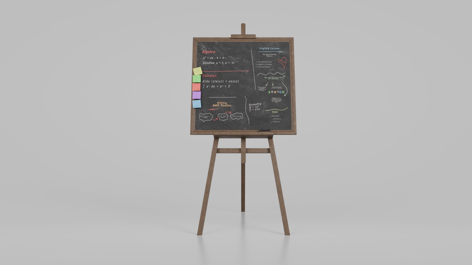 Customizable Wooden Blackboard With Stand - Square Writing Board Model ...