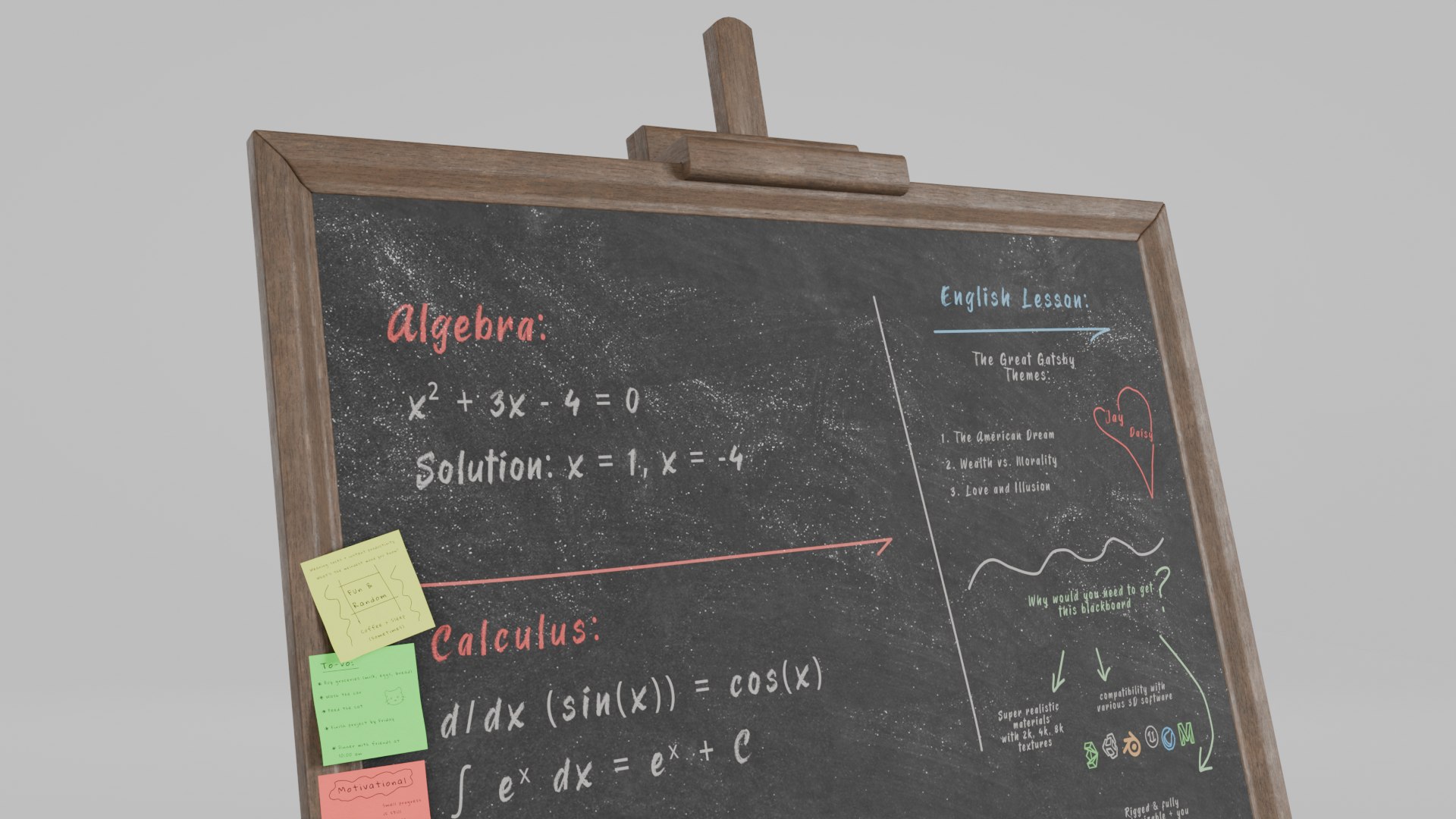 Customizable Wooden Blackboard With Stand - Square Writing Board Model ...