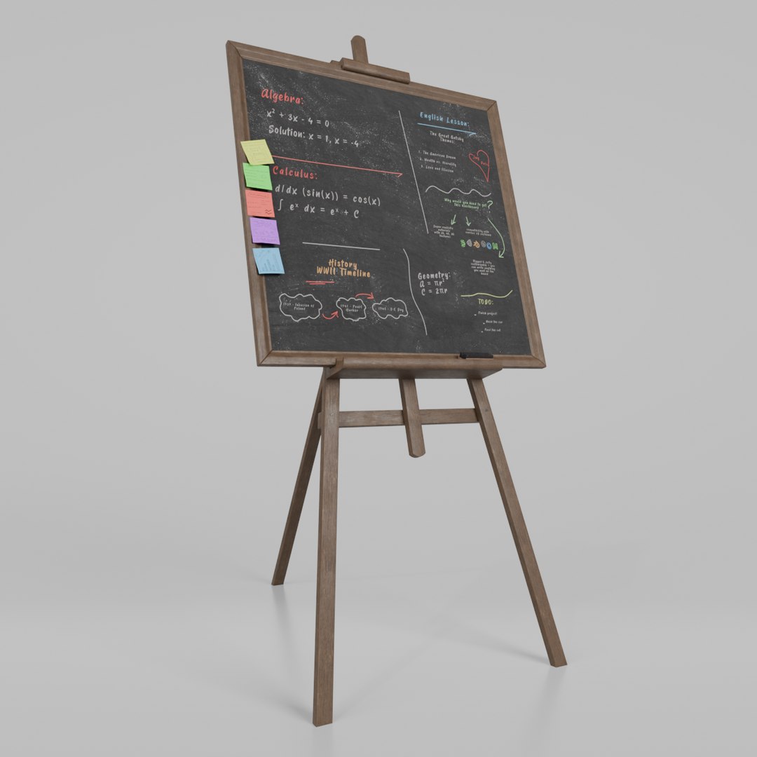 Customizable Wooden Blackboard With Stand - Square Writing Board Model ...