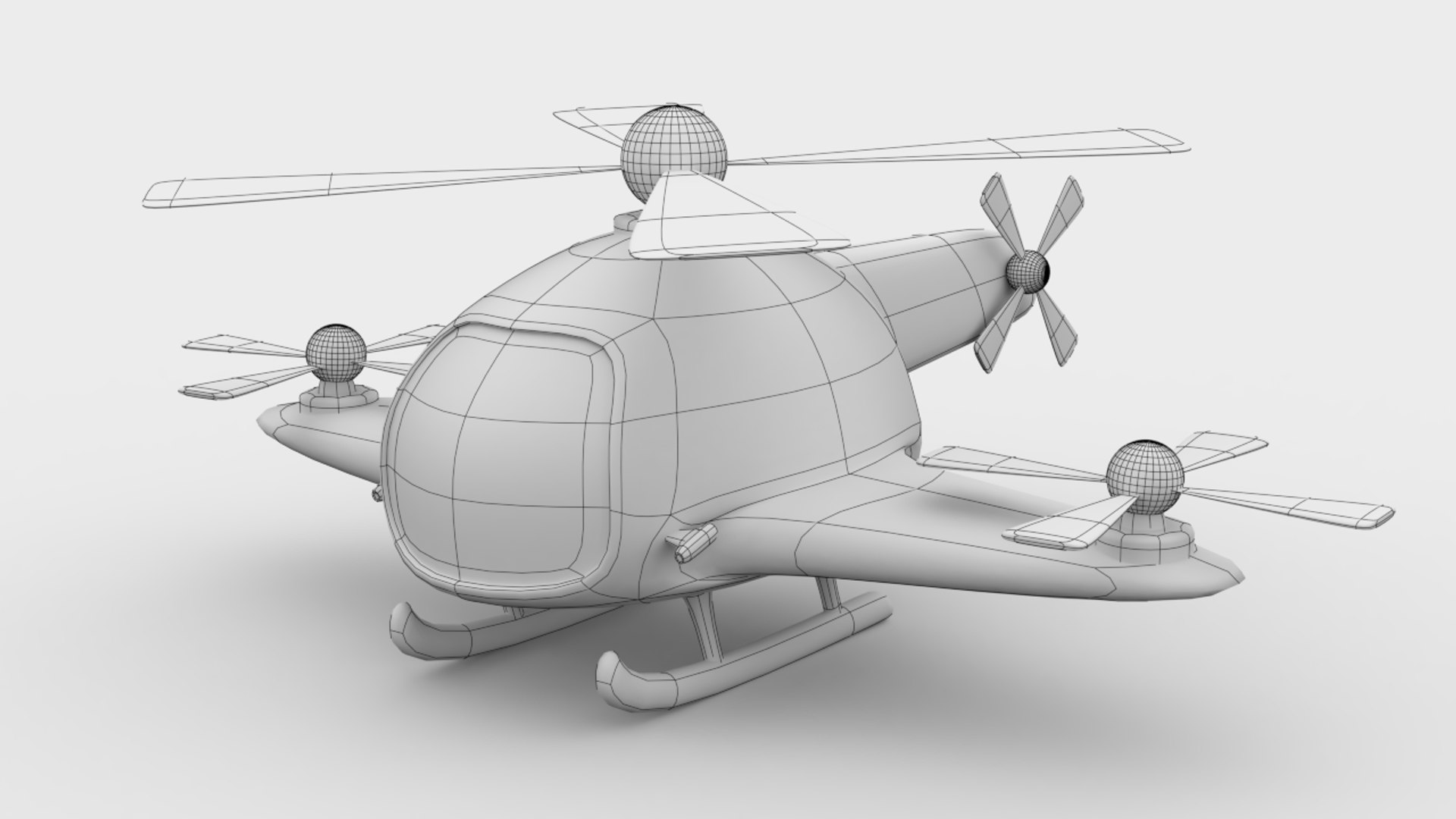 3D Cute Cartoon Toy Helicopter Model - TurboSquid 1488421