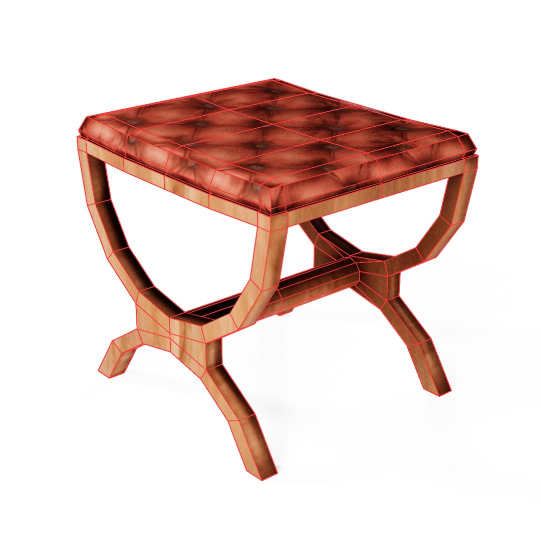 Footstool Stool 3D Model - TurboSquid 1385176