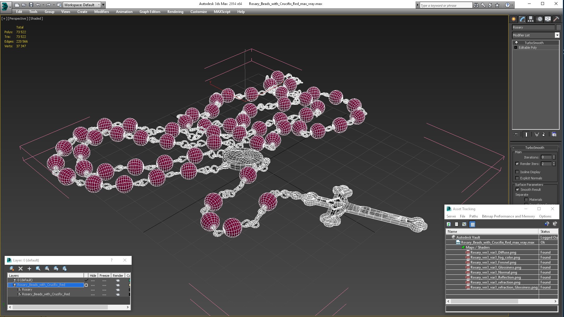 Rosary Beads with Crucifix Red 3D model - TurboSquid 2183838