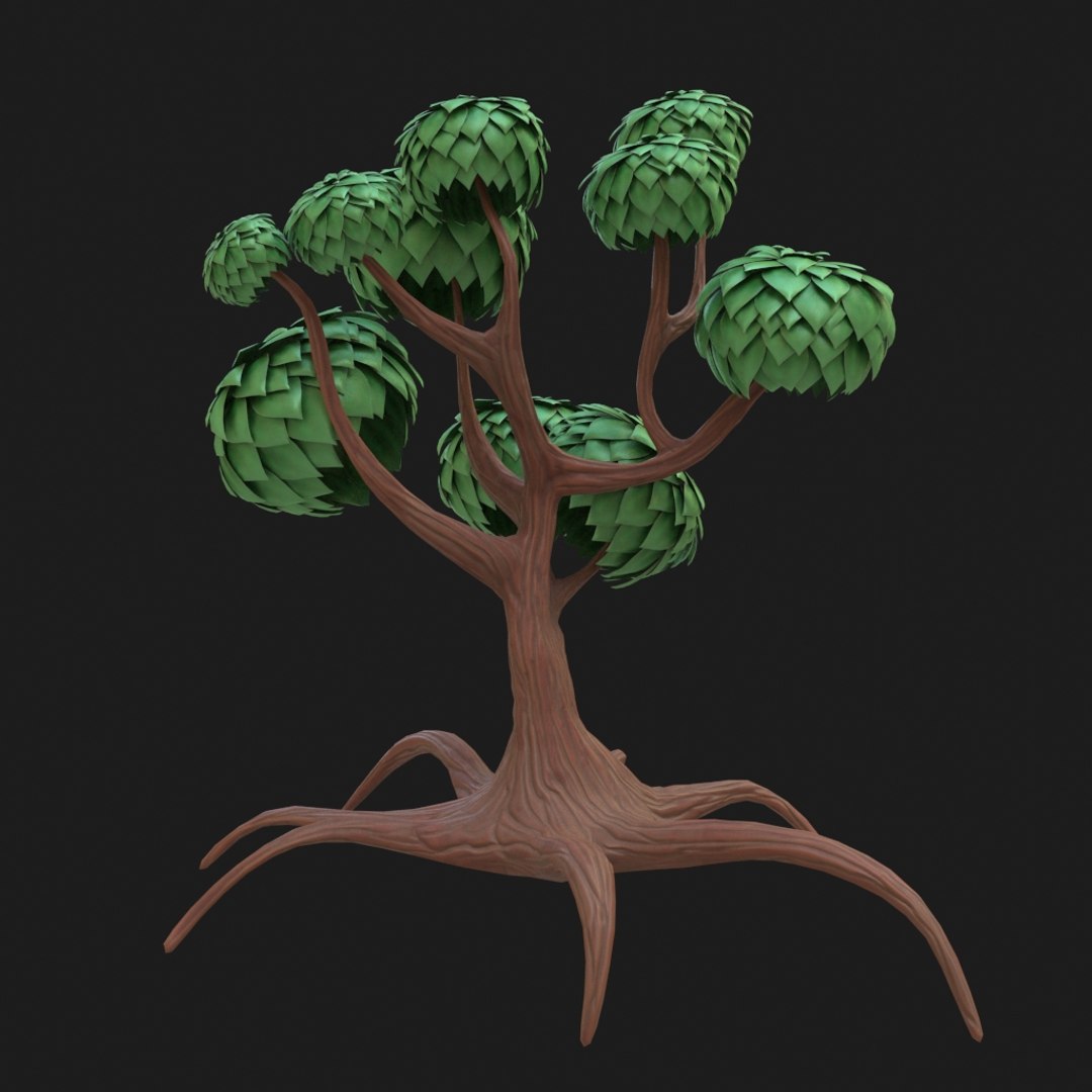 3D cartoon tree model - TurboSquid 1375722