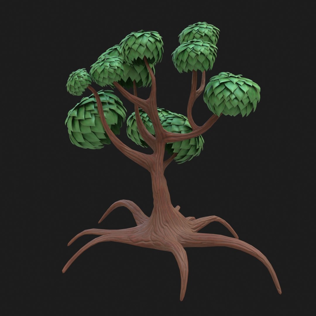 3D cartoon tree model - TurboSquid 1375722