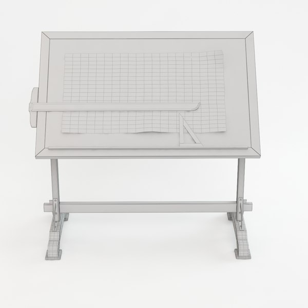 3d model old drafting table technical drawing