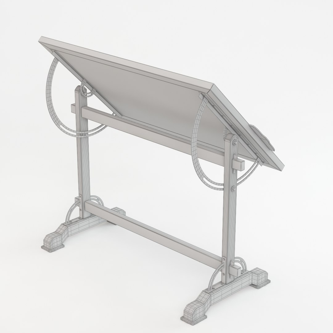 3d Model Old Drafting Table Technical Drawing