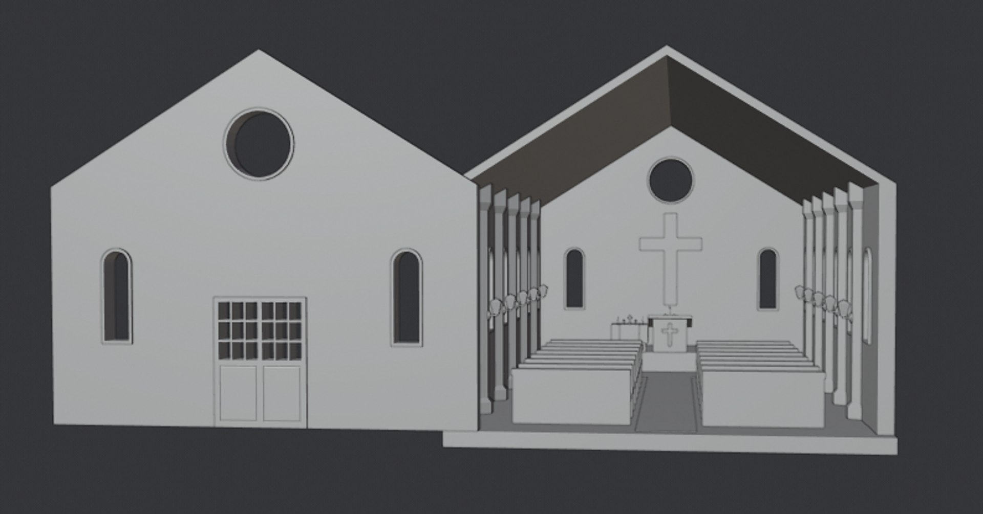 3D Cartoon Church Interior - TurboSquid 1641307