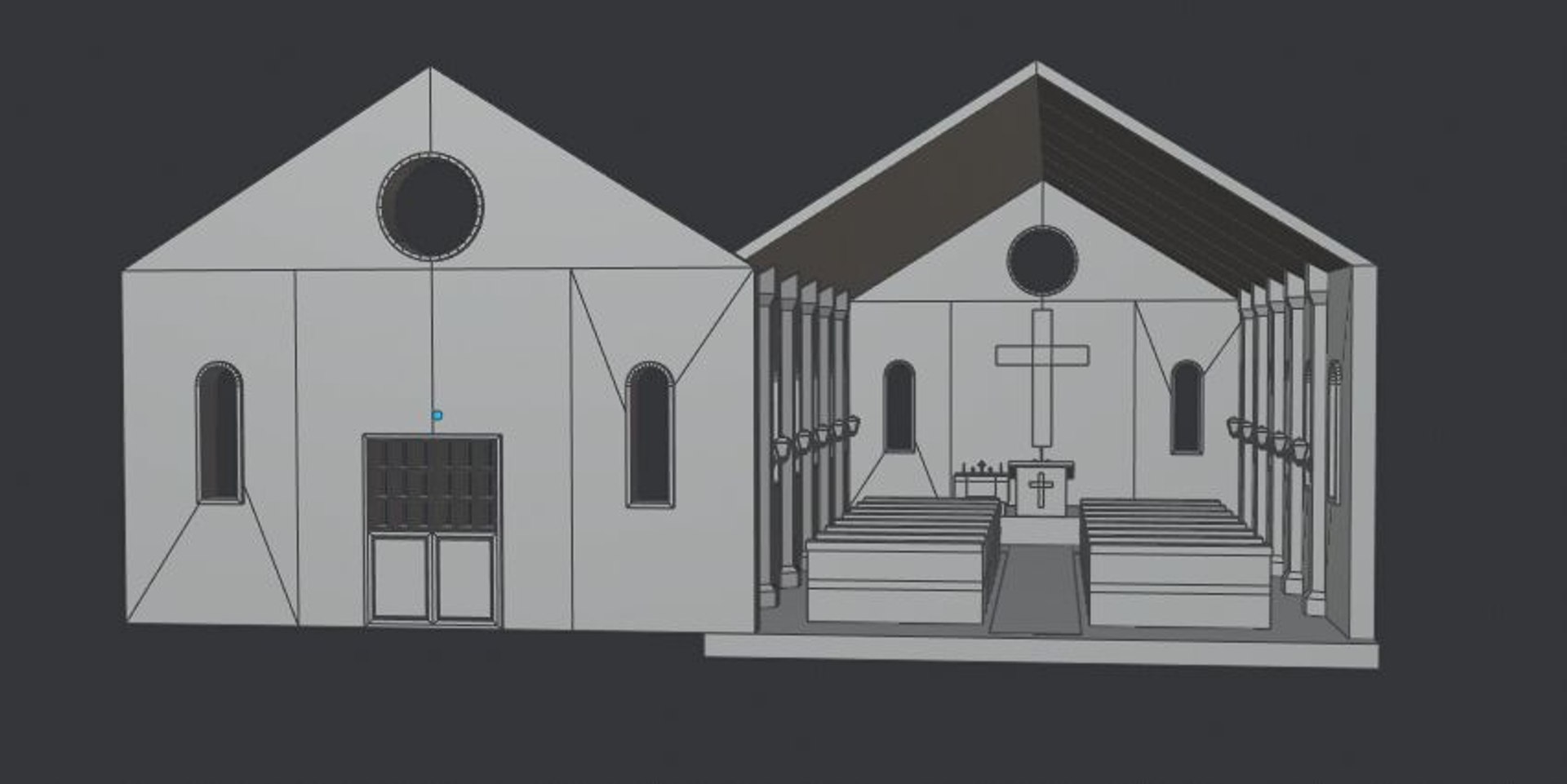 3D Cartoon Church Interior - TurboSquid 1641307