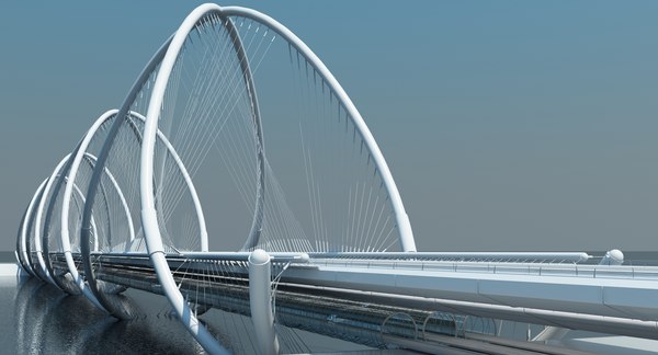 futuristic bridge 3d model